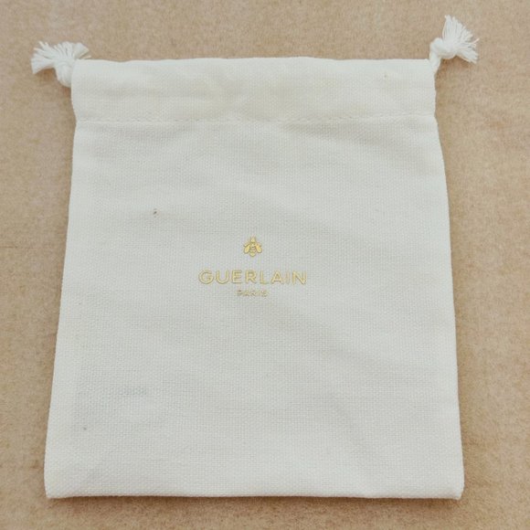 Sephora | Bags | Guerlain New Cosmetic Pouch Bag Gold Logo Makeup White ...